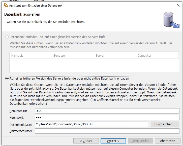 Migrating old SQL Anywhere database